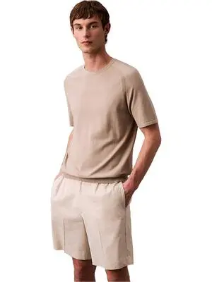 Calvin Klein Linen Blend Short - Silver Birch