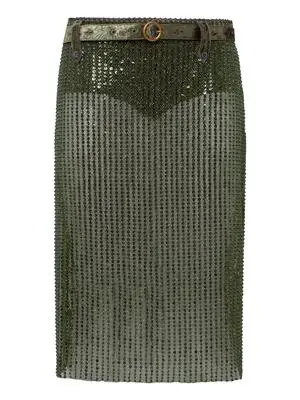 SIEDRES Estelle Sequined Pencil Skirt - Green