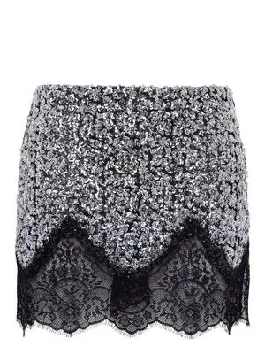 SIEDRES Sequined Mini Skirt - Silver