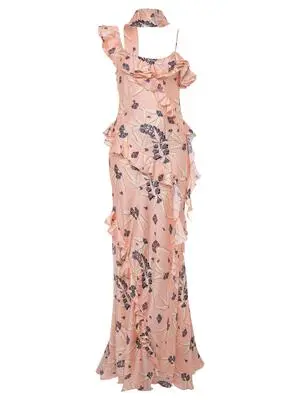 SIEDRES Monica Ruffled Maxi Dress - Pink