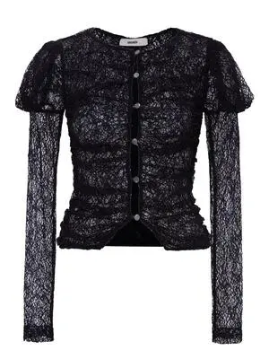 SIEDRES Uma Sheer Lace Top - Black