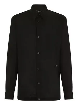 Dolce & Gabbana Long-sleeve Linen Shirt - Black