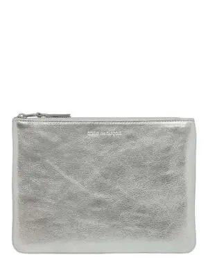 Comme Des Garçons Comme Des Garçons Leather Zip Pouch Silver