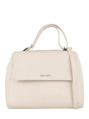 ORTIGNI Sveva Soft Medium Leather Shoulder Bag - White