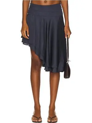Lioness Legacy Asymmetrical Midi Skirt - Navy
