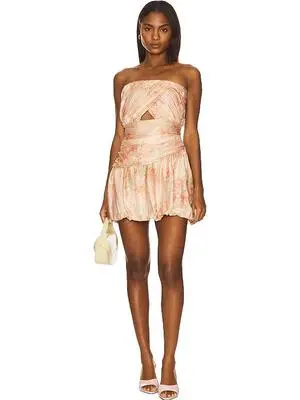 MORE TO COME Jasmine Strapless Mini Dress - Pink Floral