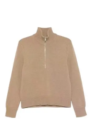 Thom Browne Intarsia Half-zip Sweater - Brown