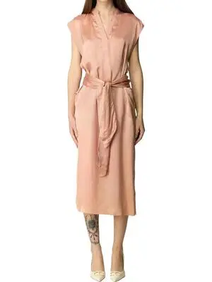 TWINSET Belted Midi Dress - Pink