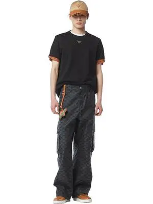 Mcm Essential Logo Print T-shirt In Organic Cotton - Black