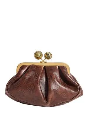MAX MARA Weekend Max Mara Pasticcino Spanish Heritage Leather Clutch