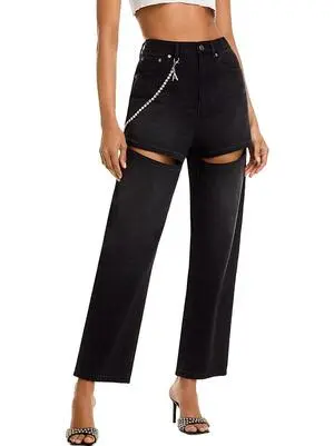 AREA Slit Jeans - Black