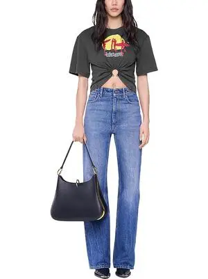 Rabanne O Ring Leather Bag Black Multi