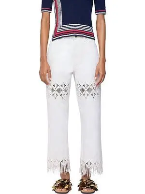 Rabanne Straight Leg Cotton Pants - Off White