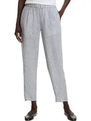 Eileen Fisher Linen Ankle Lantern Pants - Ink
