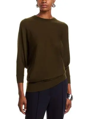 Co Asymmetric Cashmere Sweater - Olive