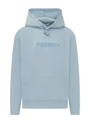 JW Anderson Embroidered Logo Hoodie Blue