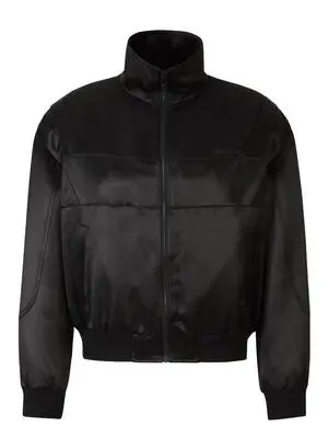 Saint Laurent Logo Satin Bomber Jacket - Black