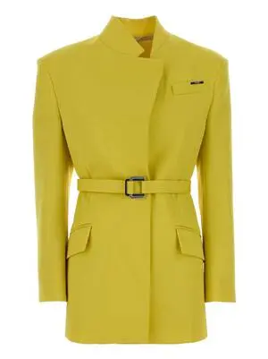 Attico Gabardine Blazer Yellow