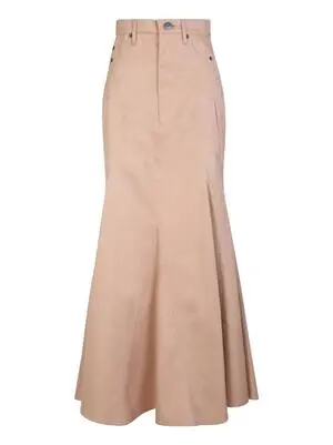 Burberry High-waisted Flared Skirt - Beige