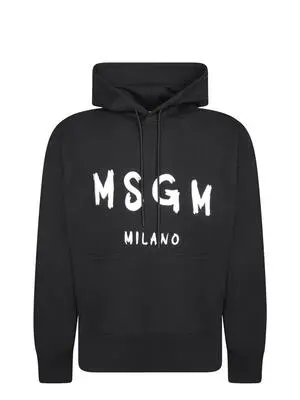 MSGM Cotton Hoodie - Black