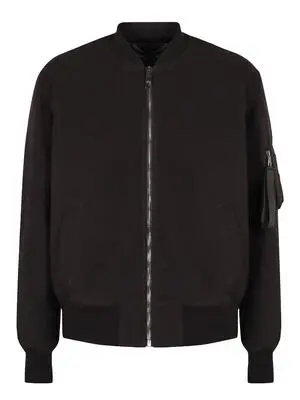 Dolce & Gabbana Bomber Jacket In Technical Fabric - Black