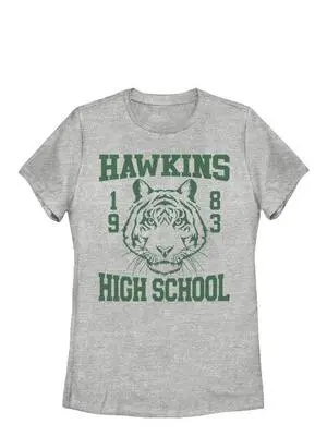 STRANGER THINGS Hawkins High School Tiger 1983 Graphic T-shirt - Athletic Heather