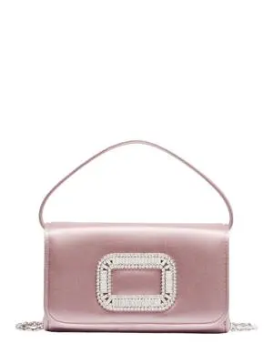 ROGER VIVIER Pilgrim Micro Embellished Satin Vanity Bag - Pink