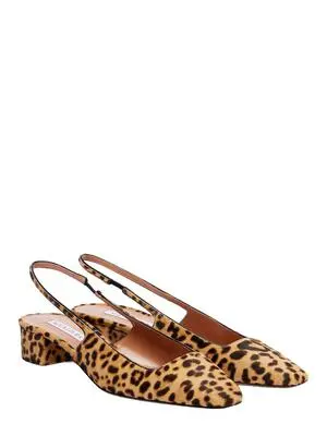 AQUAZZURA Ginza 35 Calf Hair Slingback Pumps Multicoloured
