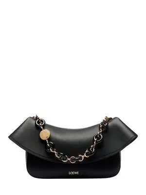 Loewe Ola Medium Leather Shoulder Bag - Black
