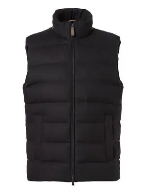 Herno Down-paneled Silk And Cashmere Vest - Black