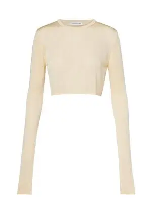 THE FRANKIE SHOP Kazel Knitted Cropped Top - Yellow