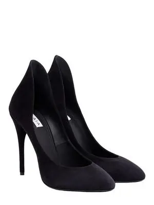 Alaïa Decollete 110 Suede Pumps - Black