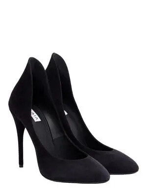 Alaïa Decollete 110 Suede Pumps - Black