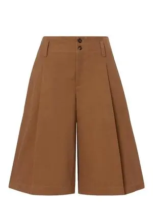 Chloé High-rise Cotton Canvas Bermuda Shorts - Brown