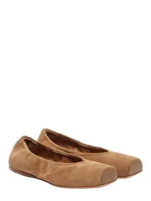 Alaïa Suede Ballet Flats - Brown