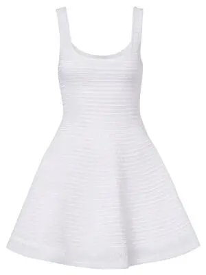 Alaïa Peplum Mini Dress - White
