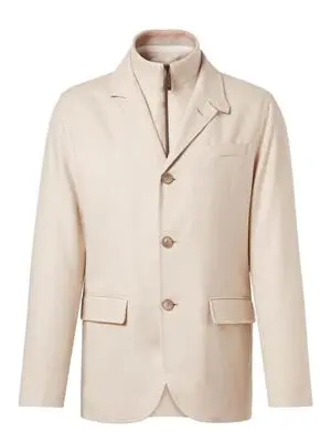 Herno Layered Silk And Cashmere Blazer - Beige