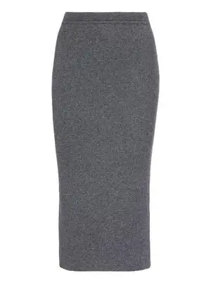 TOM FORD Cashmere And Cotton-blend Midi Skirt - Grey