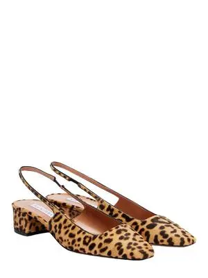 AQUAZZURA Ginza 35 Calf Hair Slingback Pumps - Multicoloured