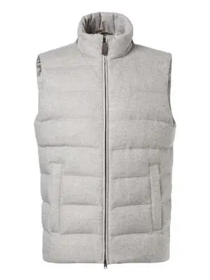 Herno Down-paneled Silk And Cashmere Vest - Grey