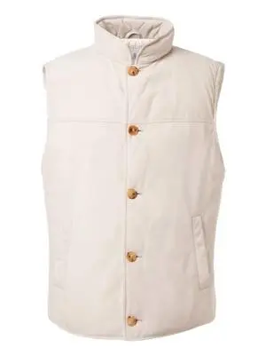 Brunello Cucinelli Suede Down Vest - Beige