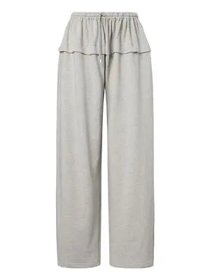 Alaïa Ruffled Cotton-blend Track Pants - Grey