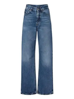 Saint Laurent V-waist Wide-leg Jeans - Blue