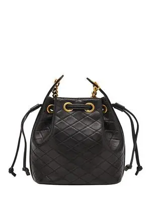 Saint Laurent Cassandra Small YSL Bucket Bag In Quilted Leather Noir