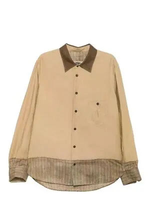 ZIGGY CHEN Striped Shirt - Brown
