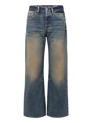 Acne Studios 2021 Distressed Mid-rise Flared Organic Jeans - Blue