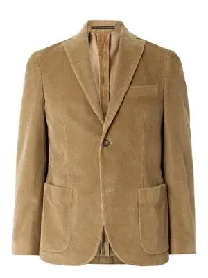 SLOWEAR Slim-fit Cotton-blend Corduroy Suit Jacket - Neutrals