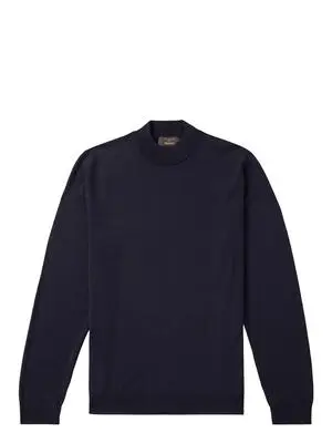 SLOWEAR Virgin Wool-blend Mock-neck Sweater - Blue