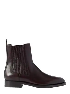 Brunello Cucinelli Leather Chelsea Boots - Burgundy