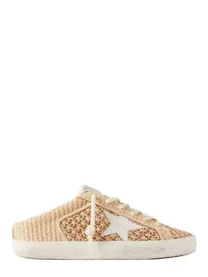 GOLDEN GOOSE Super-star Sabot Raffia Slip-on Sneakers - Neutrals